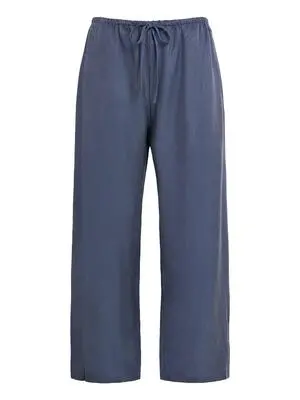 LESET Kim Drawstring Wide Leg Trousers - Blue