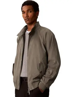 Calvin Klein Faux Suede Raglan Jacket - Olive Tree