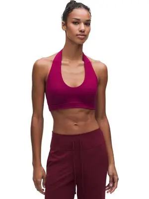 Lululemon Focuser Halter Bra - Raspberry Rave