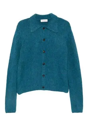 Dries Van Noten Mora" Wool Blend Cardigan - Green