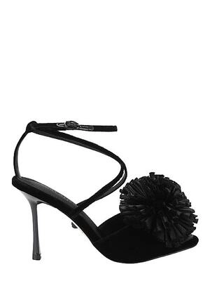 Kurt Geiger Velvet Pom Heeled Sandals - Black