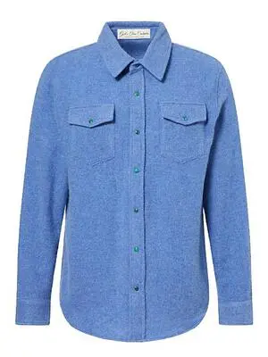 GODS TRUE CASHMERE Gemstone-embellished Cashmere Shirt - Denim
