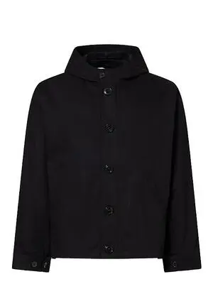 PALMES PALMES Hooded Herringbone Cotton Jacket