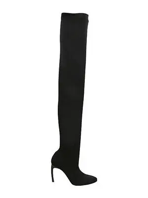 Victoria Beckham Harlow 100 Suede Thigh-high Stiletto Boots - Black