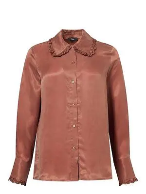 Rails Embroidered Trim Woven Shirt - Cinnamon