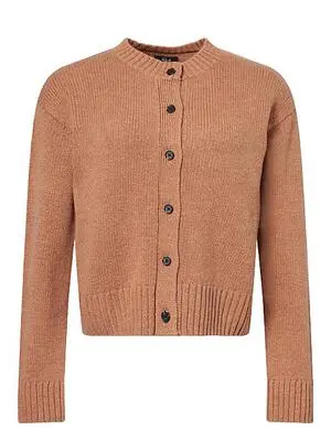 Rails Round Neck Wool, Cotton And Cashmere Cardigan - Heather Camel
