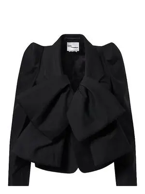 Noir Kei Ninomiya Oversized Bow Notch Lapel Wool Jacket - Black