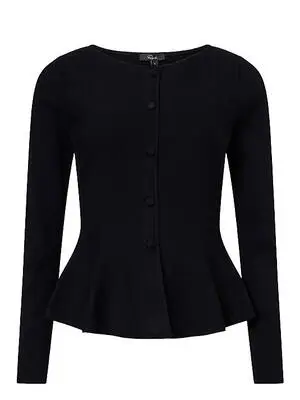 Rails Peplum Knitted Cardigan - Black