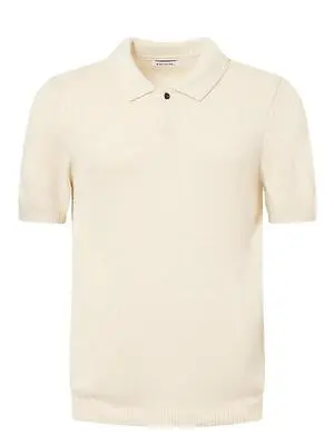 NOBL Short-sleeve Ribbed Knit Polo Shirt M