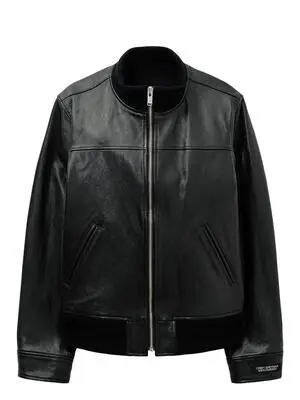 Undercover Zip Up Leather Blouson - Black