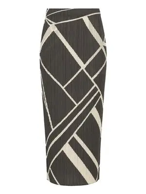 Issey Miyake Fold Line Skirt - Grey