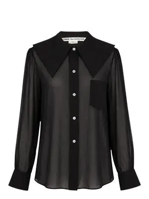 Comme Des Garçons Flap Shoulder Blouse - Black