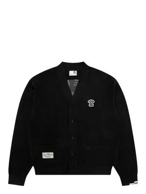AAPE Now Moonface V-neck Cardigan - Black