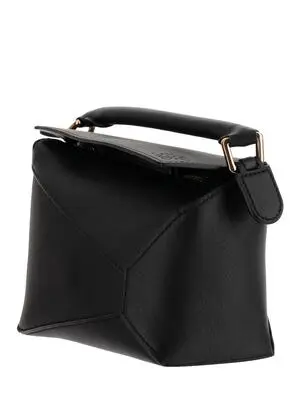 Loewe Loewe Puzzle Edge Mini Leather Handbag Black