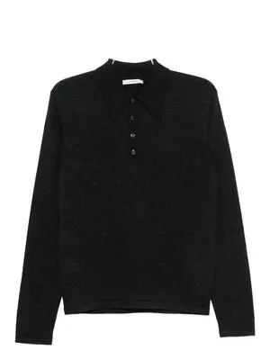 LEMAIRE Wool Polo Shirt - Black