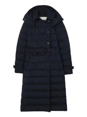 Burberry Long Puffer Coat - Navy