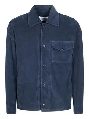 PAOLO PECORA Velvet Shirt - Blu