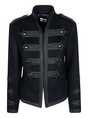 PAROSH Double-breasted Embellished Jacket - Nero