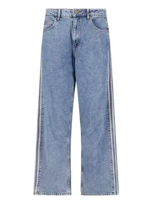 Adidas High-waisted Wide-leg Jeans - Blue
