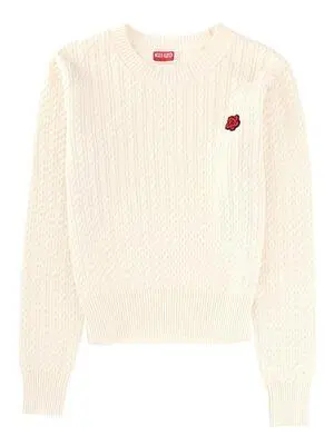 KENZO KENZO Cable-Knit Crewneck Sweater With Embroidered Detail