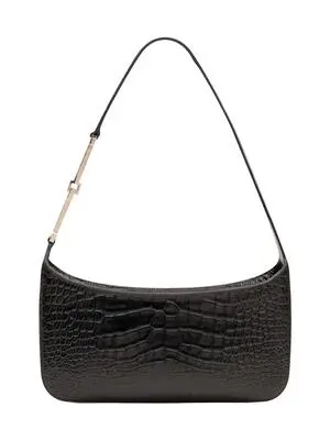 TOM FORD Croc Effect Shoulder Bag - Black