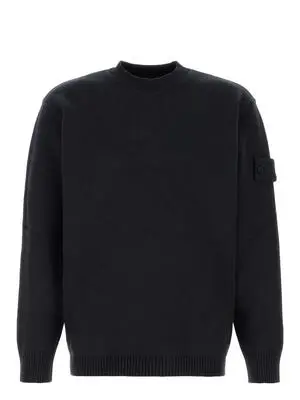 Stone Island Stone Island Stretch Cotton Crew Neck Sweater Blue
