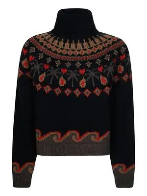 Alanui Sweet Winter Turtleneck Sweater - Nero