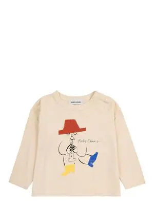 BOBO CHOSES Mini Magic Flute Player Long Sleeve T-shirt - White