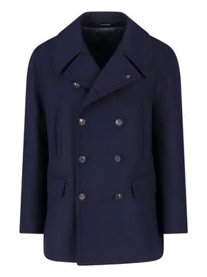 Tagliatore Double-breasted Wool Coat - Blue