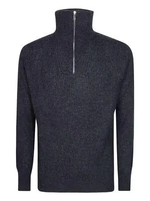AMARANTO AMARANTO Zip Up Knit Sweater Grigio