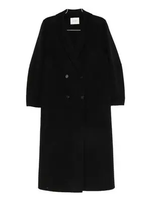 LISA YANG Double-breasted Wool-cashmere Coat - Nero