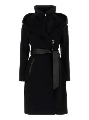 MACKAGE MACKAGE Wool Shell Lined Coat With Belted Hood