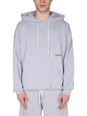 HINNOMINATE Logo Embellished Hoodie Sweatshirt - Grey