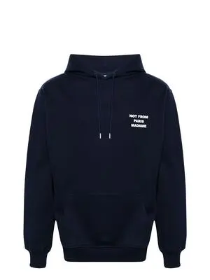 Drole De Monsieur Cotton Logo Hoodie - Navy