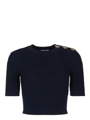 Elisabetta Franchi Ribbed Knit Sweater With Button Detailing - Blunotte