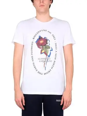 BALLANTYNE Crewneck T-shirt With Logo Print For - White