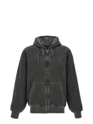 Carhartt Work In Progress Washed Cotton Zip Hoodie - Black