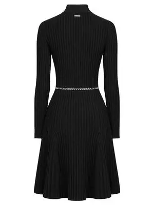 MICHAEL KORS MICHAEL BY MICHAEL KORS Ribbed Mock Neck Sweater Dress With Chain Belt