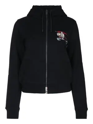 Burberry Harley Ekd Cotton Zip-up Hoodie - Black