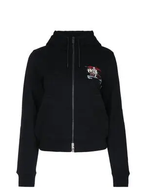 Burberry Harley Ekd Cotton Zip-up Hoodie - Black