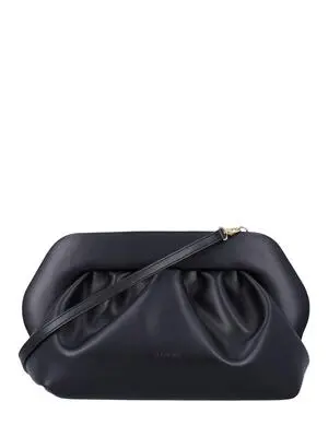 THE MOIRÈ Ruched Clutch Bag - Nero