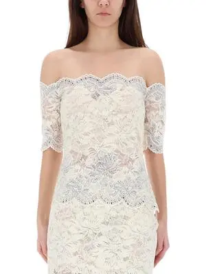 Rabanne Off-shoulder Lace Dress - Ivory