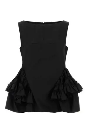 DRIES VAN NOTEN DRIES VAN NOTEN Wool Blend Casey Top With Ruffle Detail