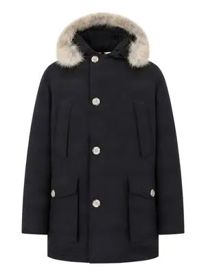 Woolrich Hooded Fur-trim Parka Coat - Black