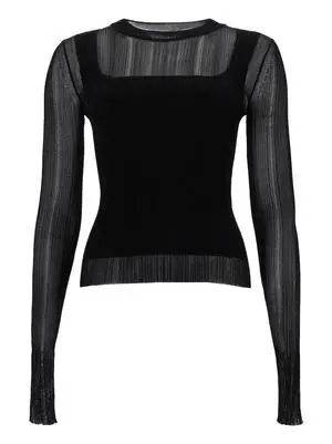 Sportmax Fitted Ribbed Top - Black