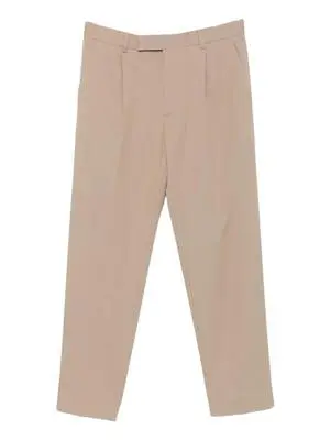 Zegna Pleated Cotton-wool Trousers - Beige