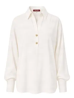 Max Mara MAX MARA Silk Button-Front Shirt Blouse Seta