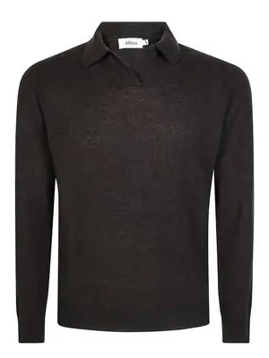 Altea Open-collar Cashmere-merino Polo Sweater - Marrone