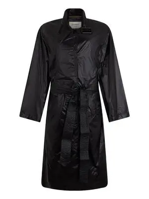 Saint Laurent Long Belted Trench Coat - Black