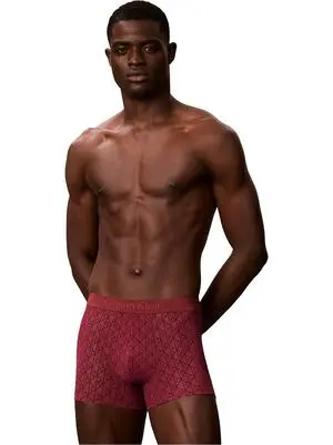 Calvin Klein Sheer Mesh Trunk - Established Red